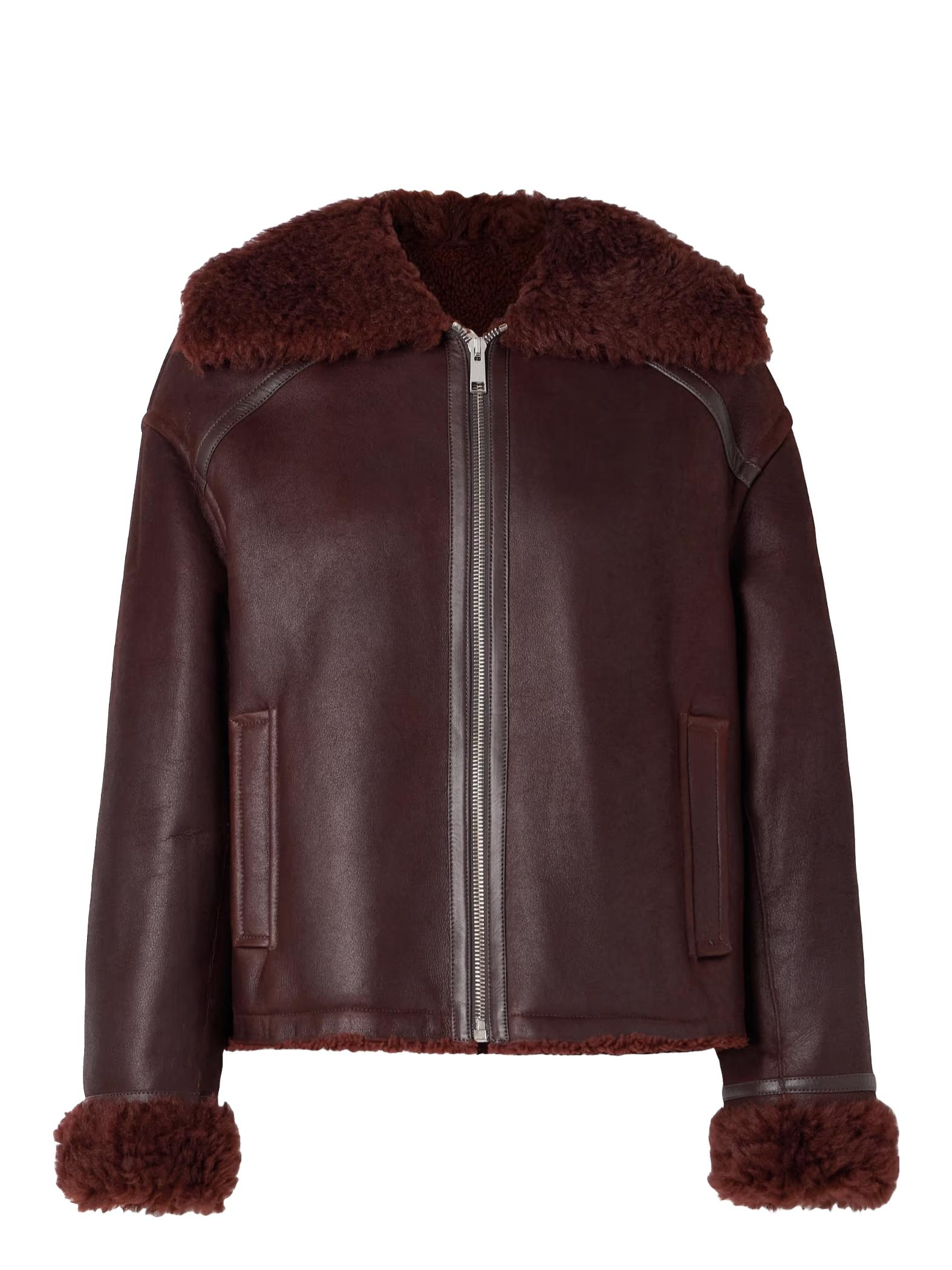 YVES SALOMON Yves Salomon Shearling-Trimmed Leather Jacket